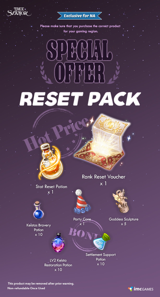 Tree of Savior: Reset Pack - Exclusive to NA (2017) - MobyGames