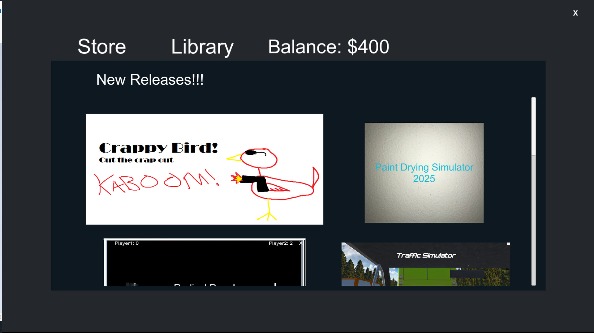 Video Game Library Simulator on Steam