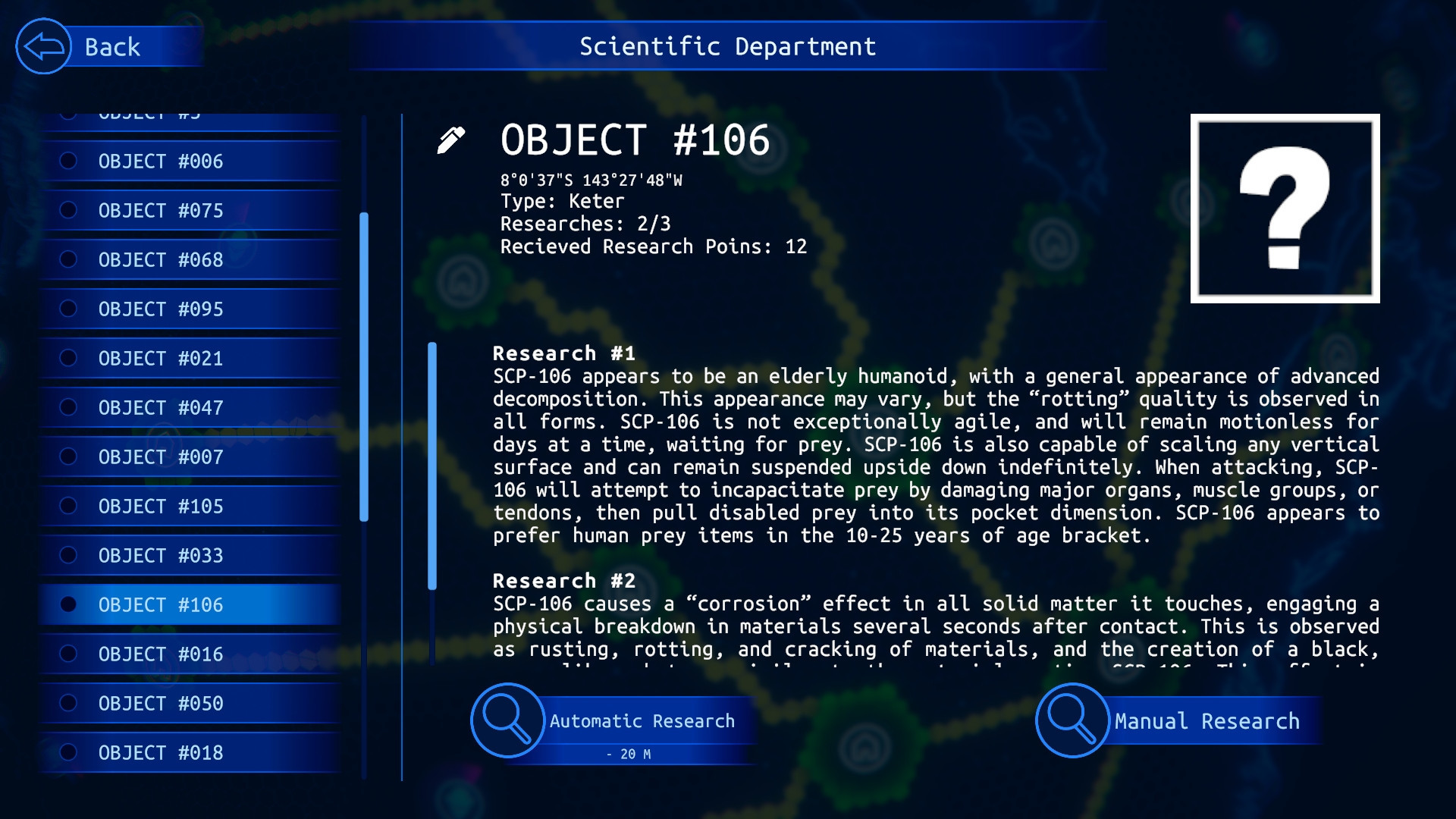 SCP Strategy on Steam