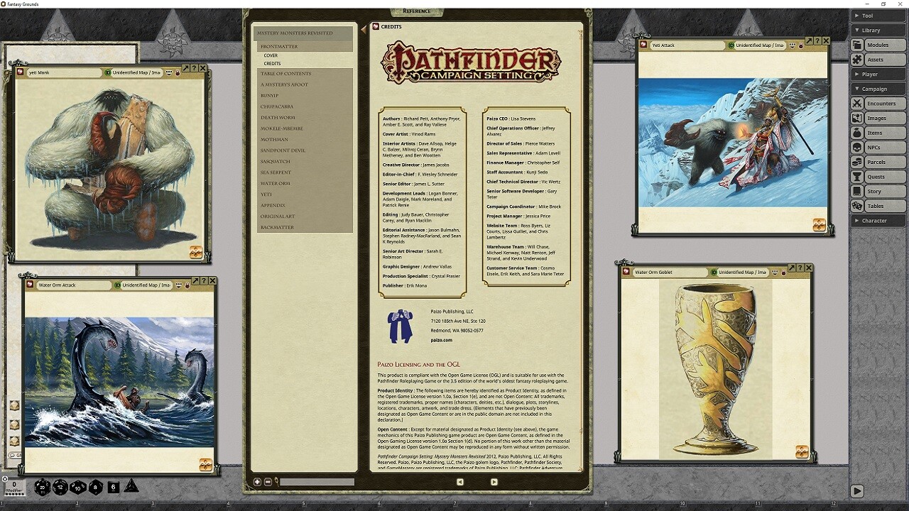 Fantasy Grounds Pathfinder Rpg Campaign Setting Mystery Monsters