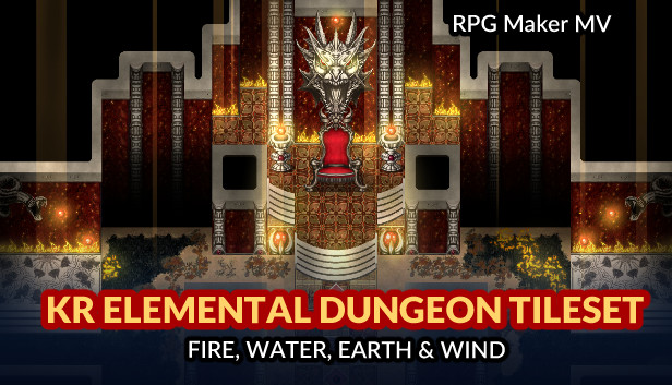 RPG Maker MV - KR Elemental Dungeon Tileset - Fire Water Earth Wind on ...