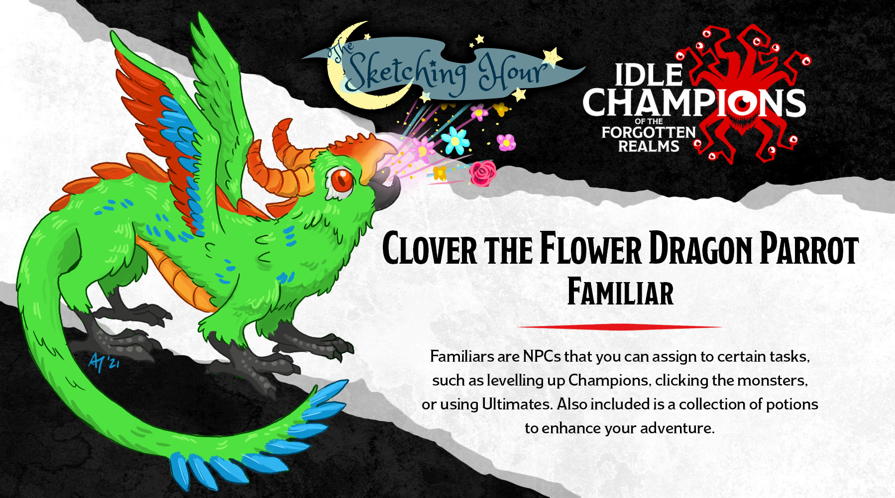 Idle Champions - Clover the Flower Dragon Parrot Familiar Pack · 스팀