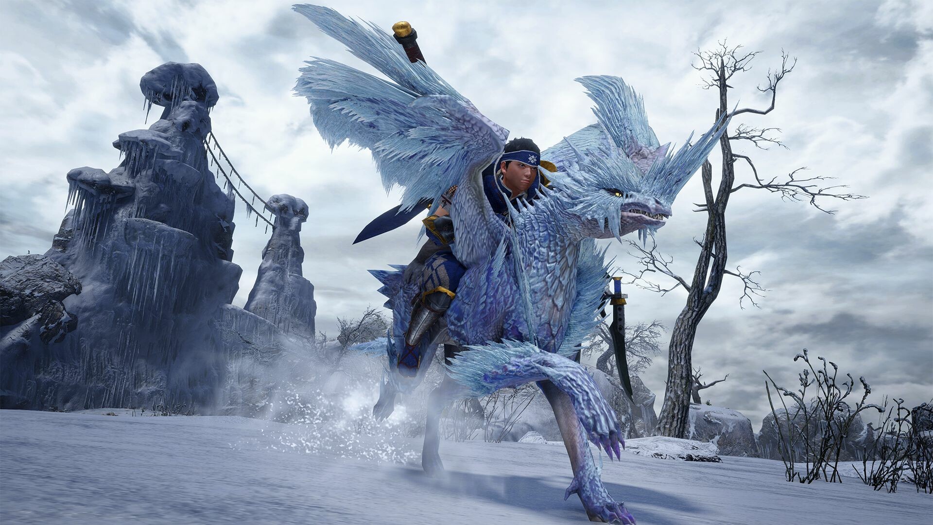 Monster Hunter Rise - "Velkhana Costume" Palamute layered armor set on ...