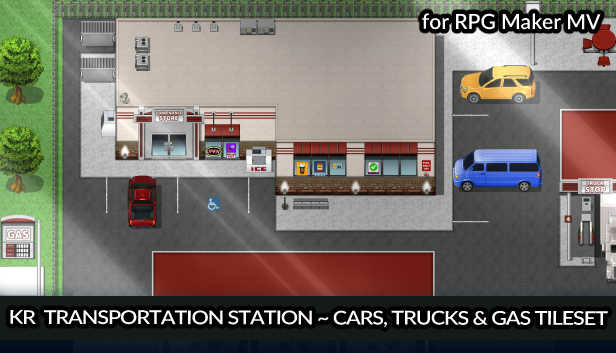 RPG Maker MV - KR Transportation Station - Cars Trucks and Gas Tileset ...
