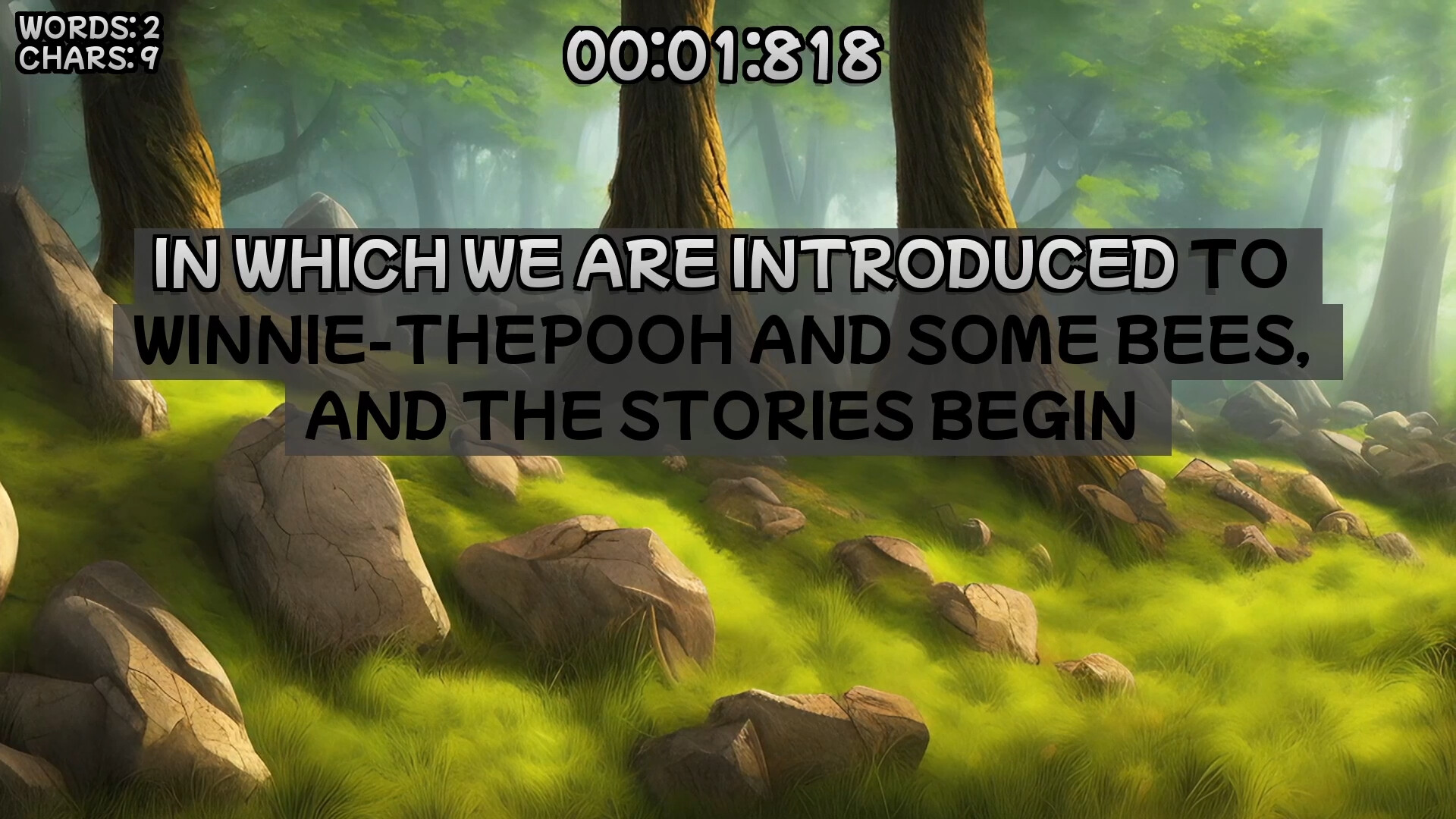 Winnie-the-Pooh's book writing speedrunner on Steam