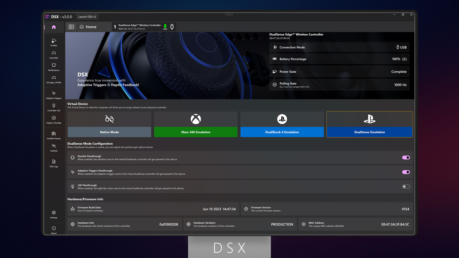 DSX - Virtual DualSense Emulation on Steam