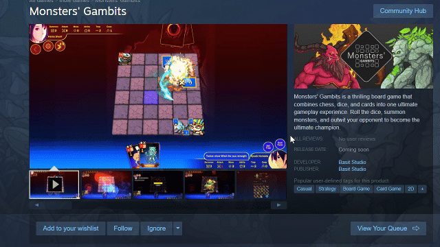 Monsters' Gambits on Steam