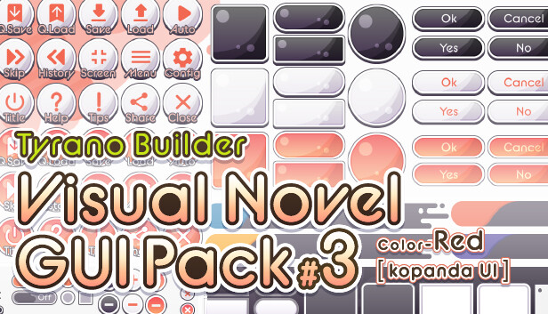 Tyrano Builder - Visual Novel GUI Pack #3 Color-Red [kopanda UI] on Steam