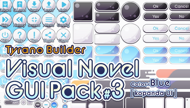 Tyrano Builder - Visual Novel GUI Pack #3 Color-Blue [kopanda UI] on Steam