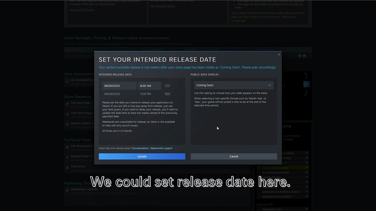 Hao Diary: Make a Game on Steam