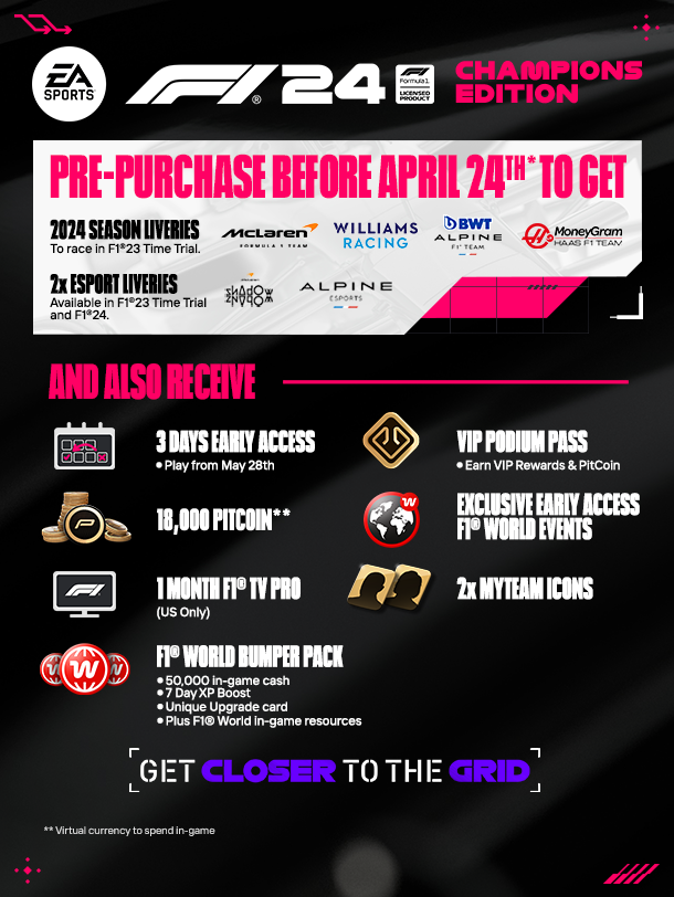 สั่งซื้อ F1® 24 ล่วงหน้าบน Steam