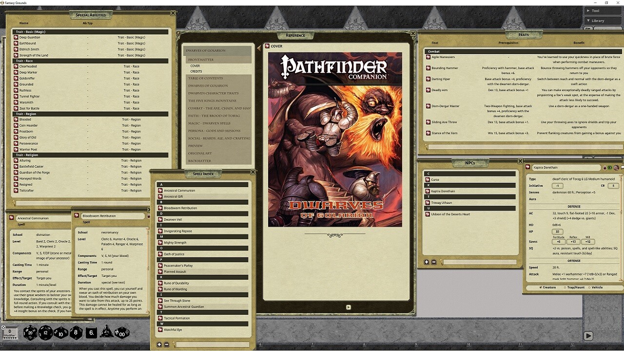 Fantasy Grounds Pathfinder Rpg Pathfinder Companion Dwarves Of