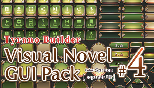 Tyrano Builder - Visual Novel GUI Pack #4 Color-Spruce [kopanda UI] on ...
