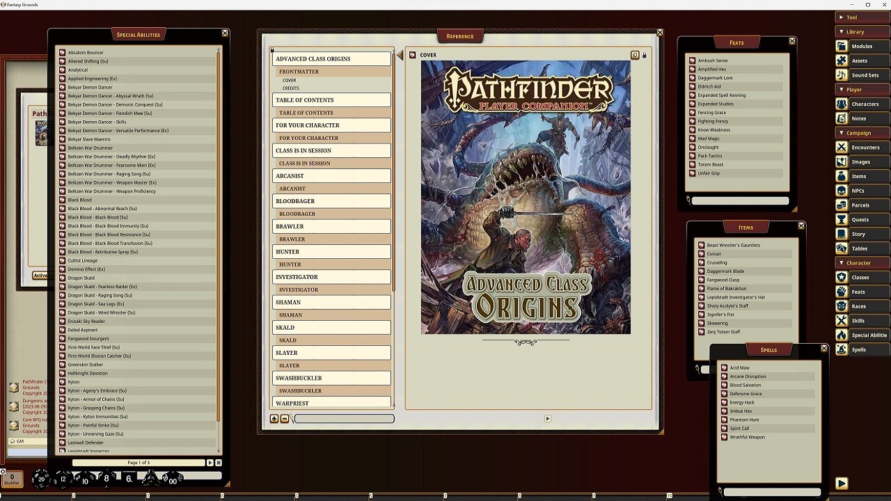 Fantasy Grounds Pathfinder Rpg Pathfinder Companion Advanced Class