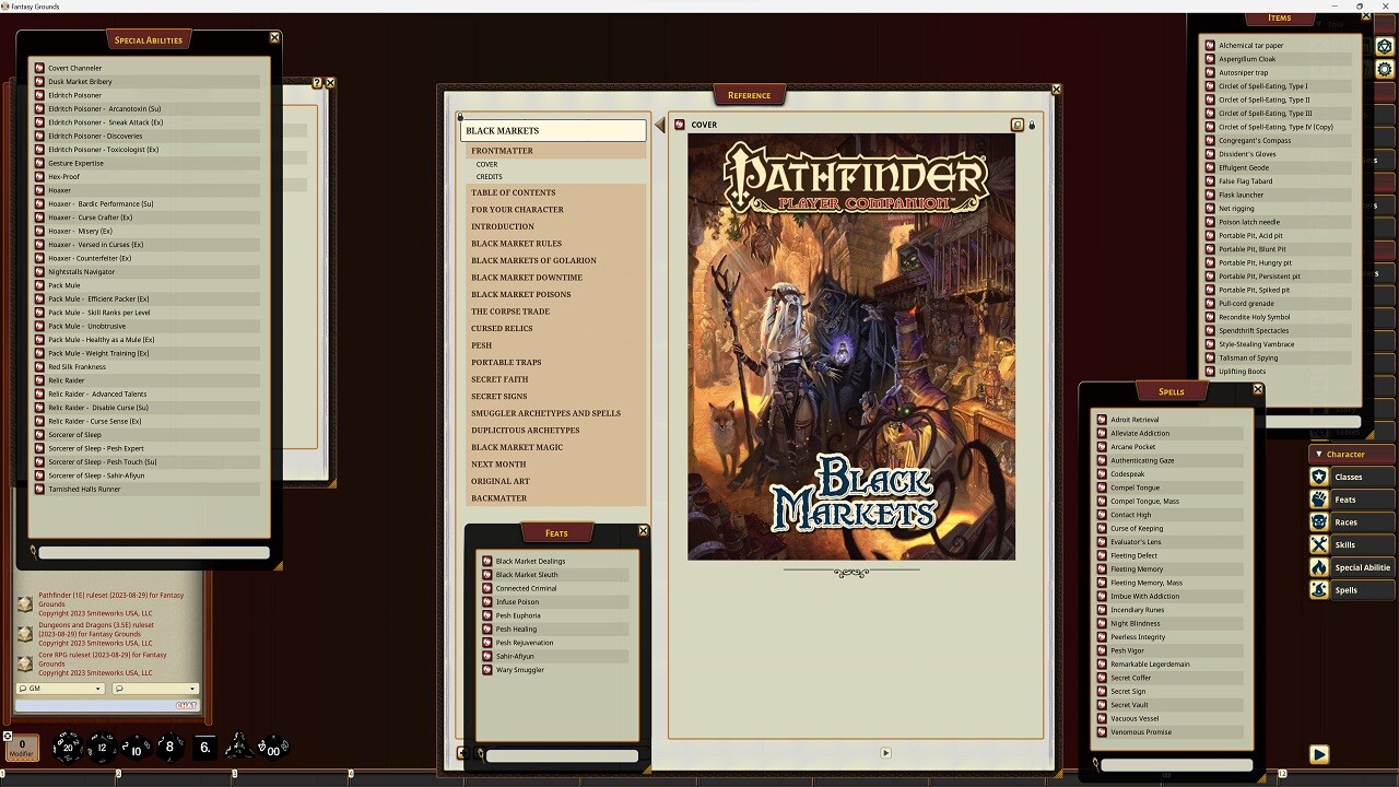 Fantasy Grounds Pathfinder Rpg Pathfinder Companion Black Markets