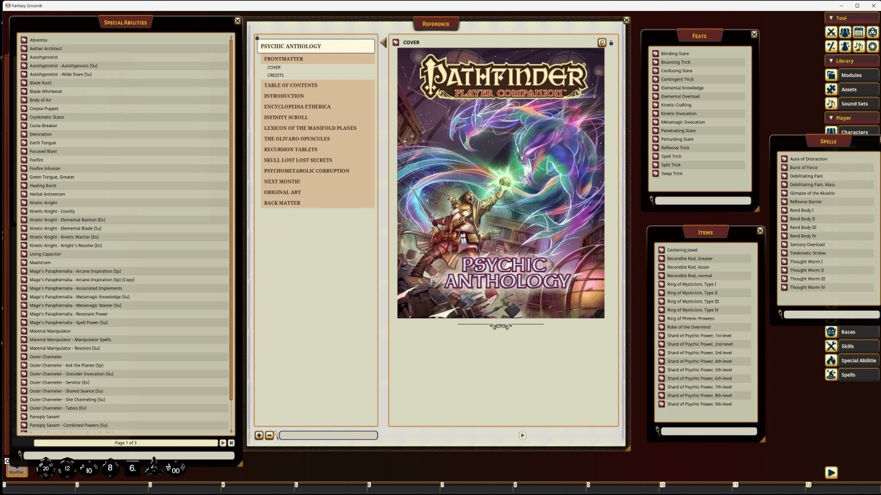Fantasy Grounds Pathfinder Rpg Pathfinder Companion Psychic