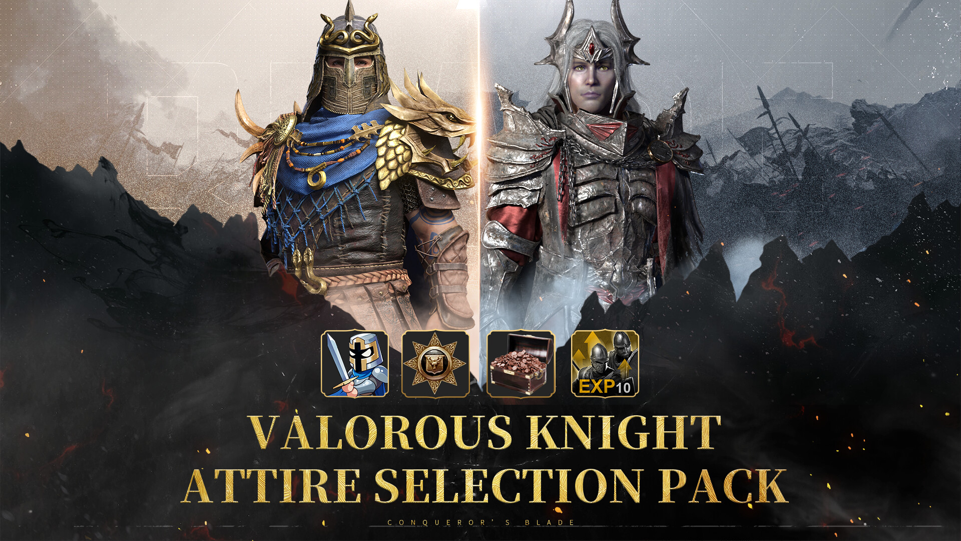 Conqueror's Blade - Valorous Knight Attire Selection Pack | Steambase