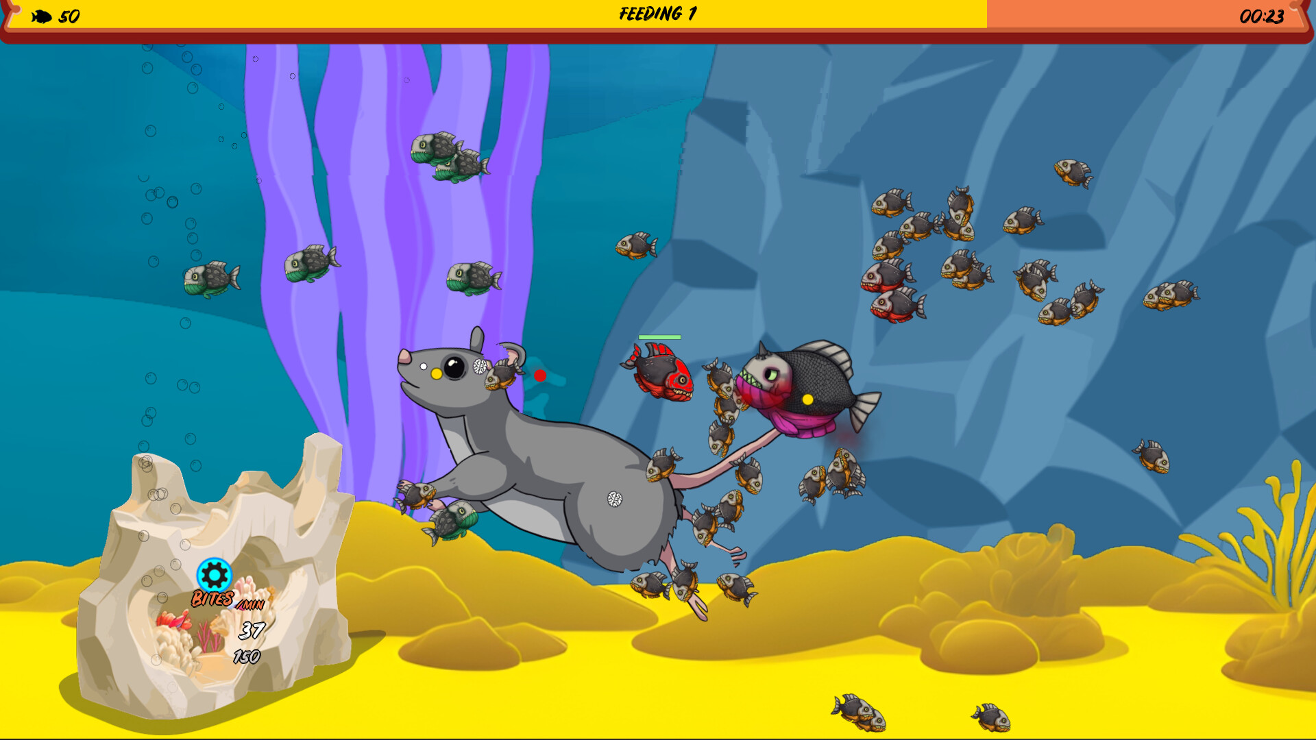 Piranha Feeding on Steam