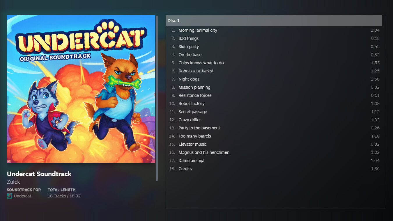 Undercat Soundtrack on Steam