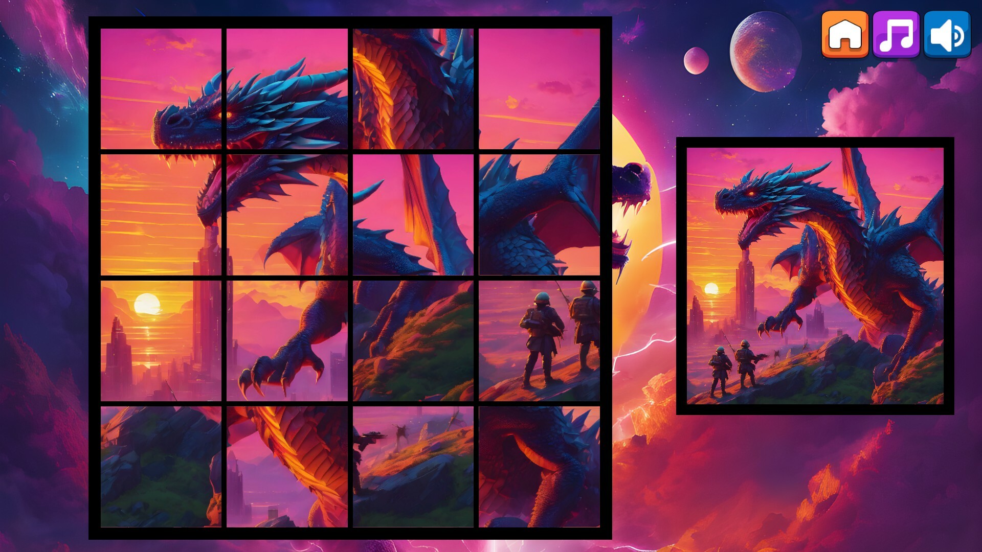 Save 10% on OG Puzzlers: Synthwave Dragons on Steam