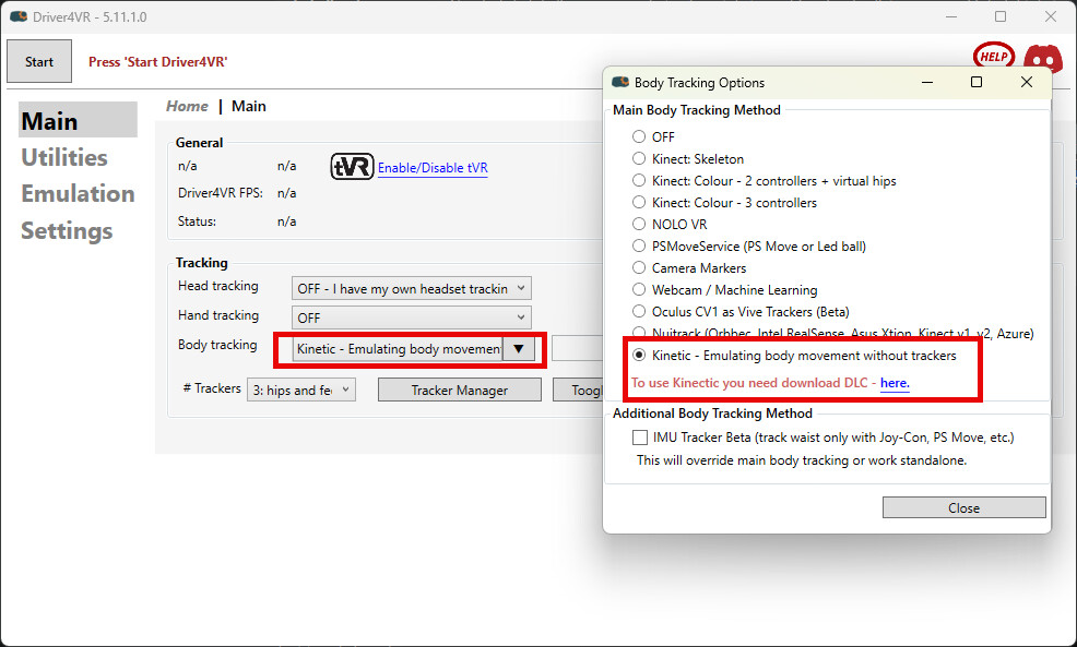 Driver4VR Kinetic: Full Body Tracking no Steam
